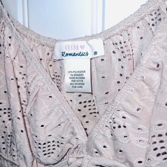 Tops | Beige Cap Sleep Crop Top With Front Tie And Eyelet Cutouts ...